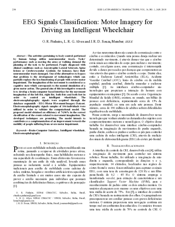 (PDF) EEG Signals Classification: Motor Imagery for Driving an Intelligent Wheelchair