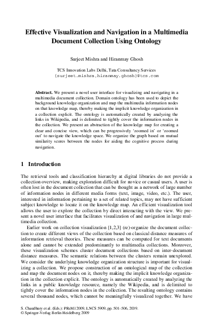 (PDF) Effective Visualization and Navigation in a Multimedia Document ...