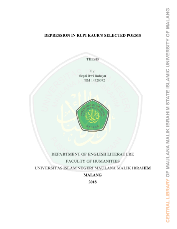 (PDF) Depression in Rupi Kaur's Selected Poems