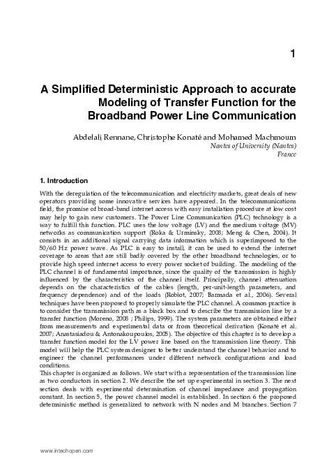 (PDF) A Simpliied Deterministic Approach to accurate Modeling of Transfer Function for the ...