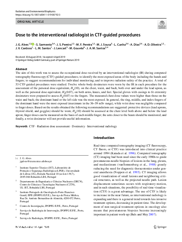 (PDF) Dose to the interventional radiologist in CTF-guided procedures