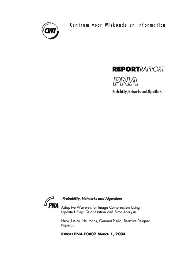 Pdf Adaptive Wavelets For Image Compression Using Update Lifting 0544