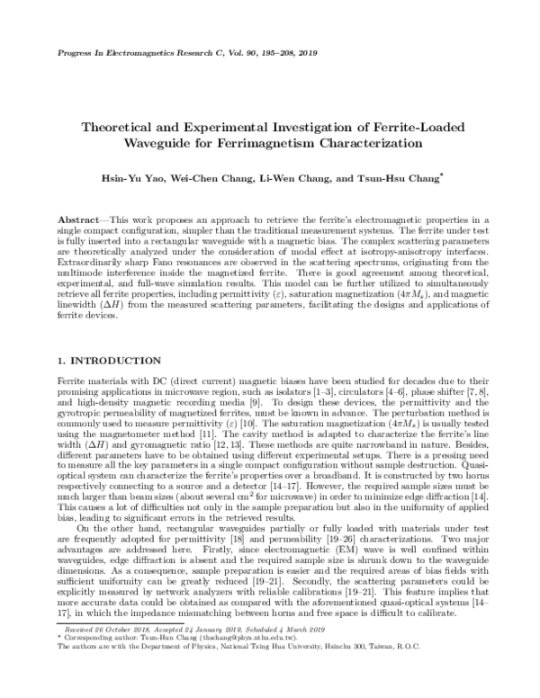 (PDF) Theoretical and Experimental Investigation of Ferrite-Loaded ...