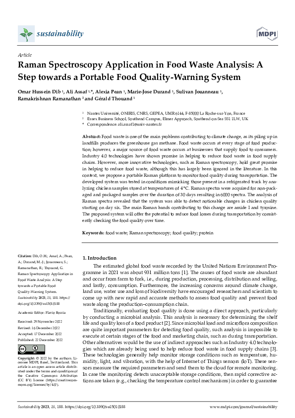 (PDF) Raman Spectroscopy Application in Food Waste Analysis: A Step ...