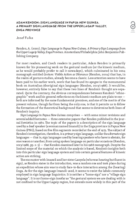 (PDF) A. Kendon: Sign Language in Papua New Guinea. A primary sign ...