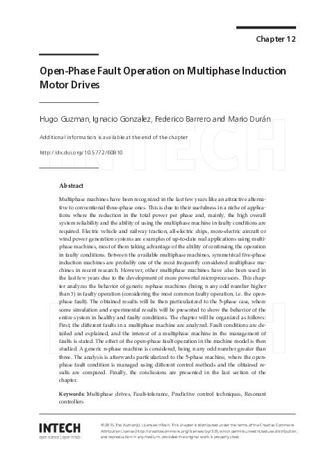(PDF) Open-Phase Fault Operation on Multiphase Induction Motor Drives