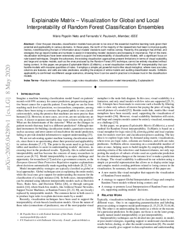 (PDF) Explainable Matrix - Visualization for Global and Local Interpretability of Random Forest ...