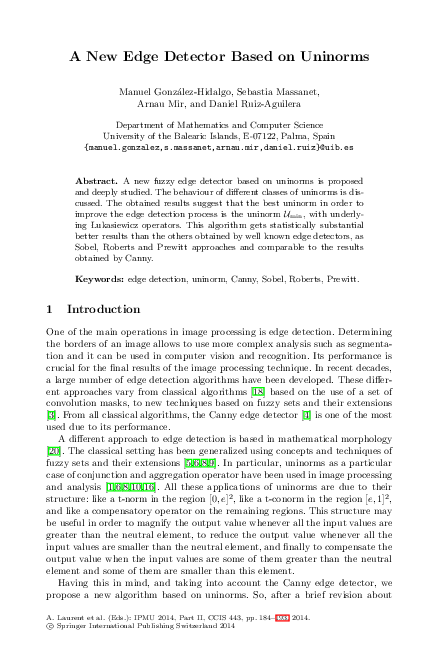 (PDF) Improved Edge Detection with Uninorms