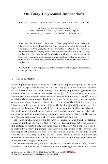 (PDF) On Fuzzy Polynomial Implications