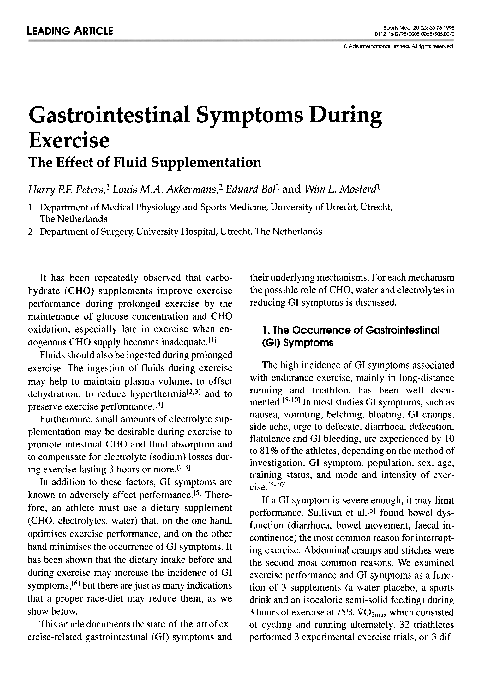 (PDF) Gastrointestinal Symptoms During Exercise