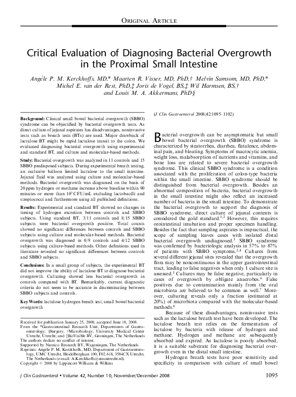 (PDF) Critical Evaluation of Diagnosing Bacterial Overgrowth in the ...