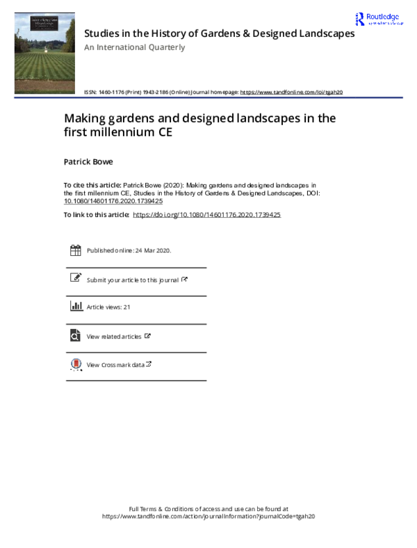(PDF) Making gardens and designed landscapes in the first millennium CE