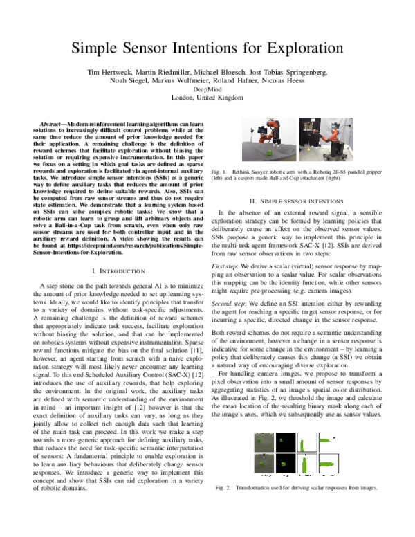 (PDF) Simple Sensor Intentions for Exploration
