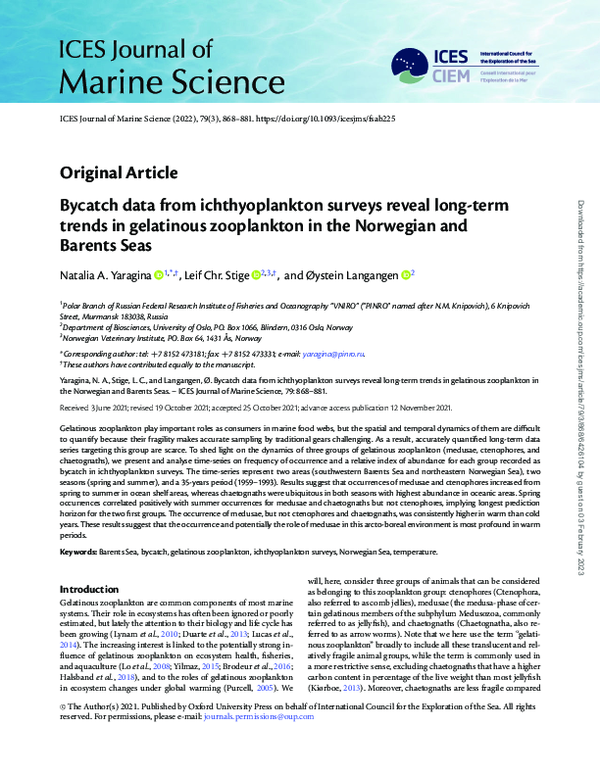 (PDF) Bycatch data from ichthyoplankton surveys reveal long-term trends ...