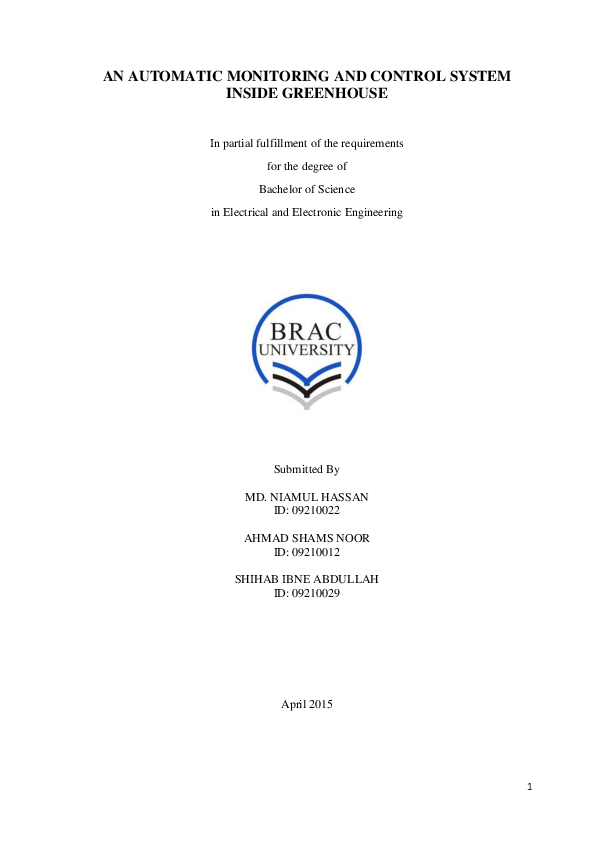 (PDF) An automatic monitoring and control system inside greenhouse