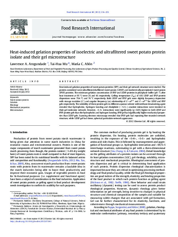 (PDF) Heat-induced gelation properties of isoelectric and ultrafiltered ...
