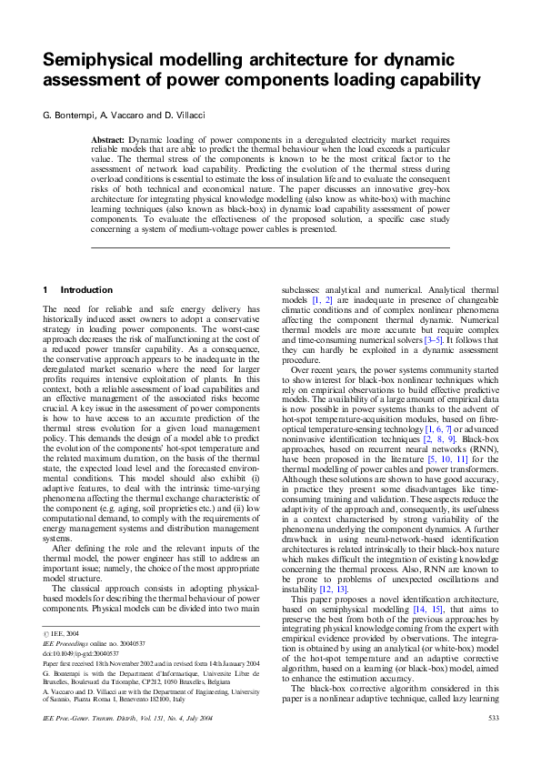 (PDF) Semiphysical modelling architecture for dynamic assessment of power components loading ...