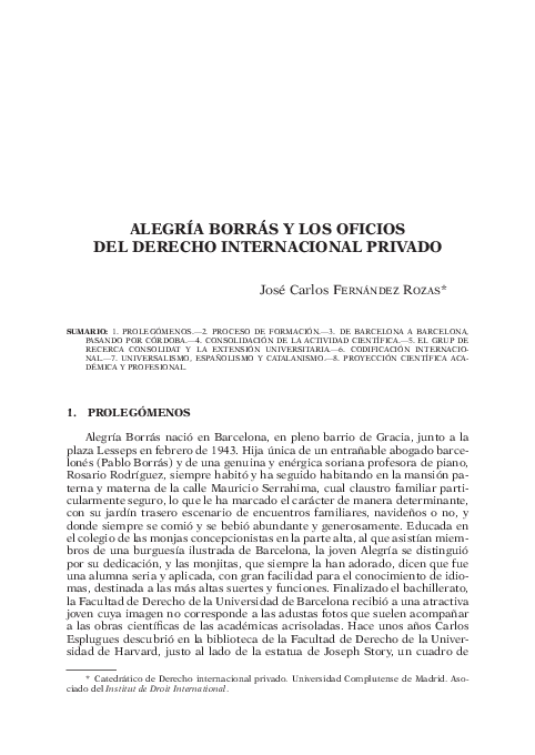 (PDF) Alegría Borrás y los oficios del Derecho internacional privado