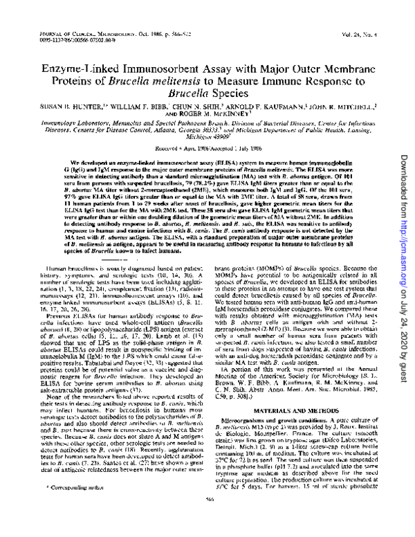 (PDF) Enzyme-linked immunosorbent assay with major outer membrane ...
