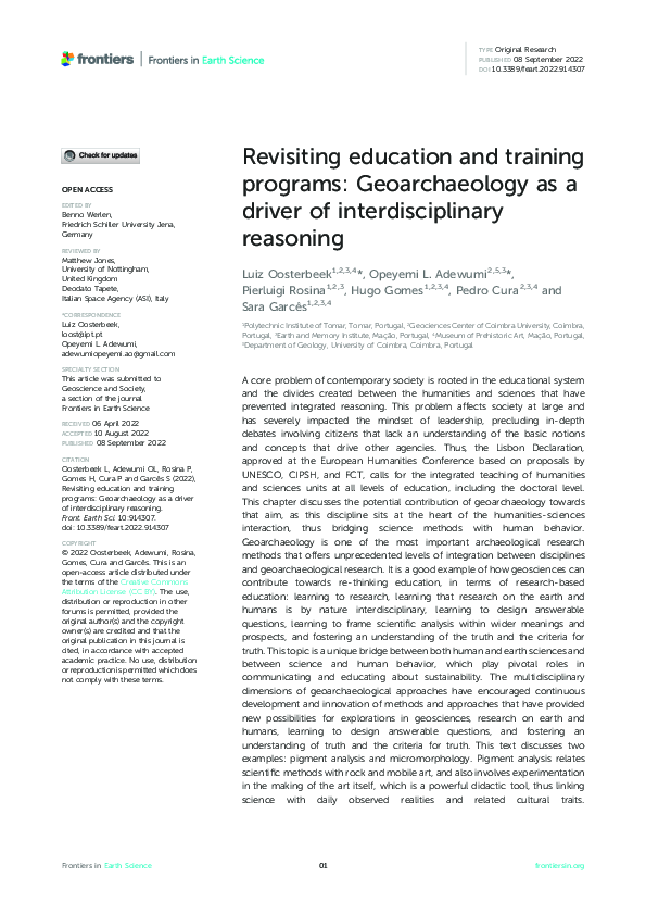 (PDF) Revisiting education and training programs: Geoarchaeology as a driver of ...