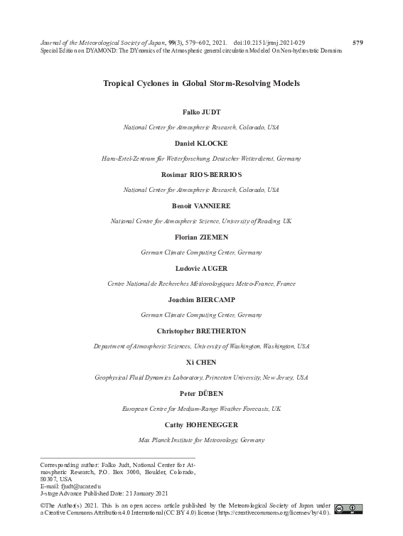 (PDF) Tropical Cyclones in Global Storm-Resolving Models