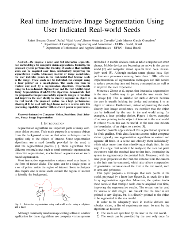 (PDF) Real Time Interactive Image Segmentation Using User Indicated Real-World Seeds | Rafael ...
