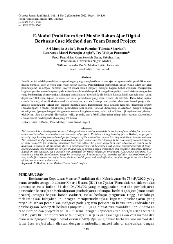 (PDF) E-Modul Praktikum Seni Musik: Bahan Ajar Digital Berbasis Case ...