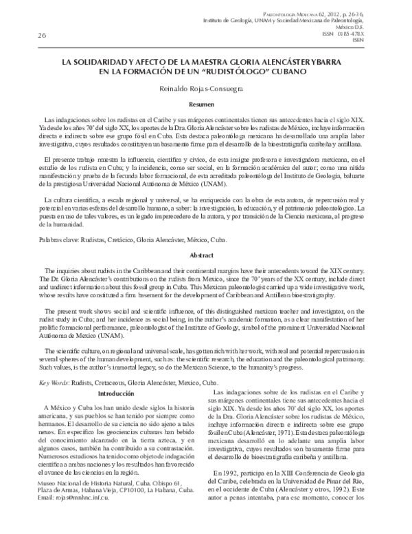 (PDF) La Solidaridad y Afecto De La Maestra Gloria Alencáster Ybarra en ...