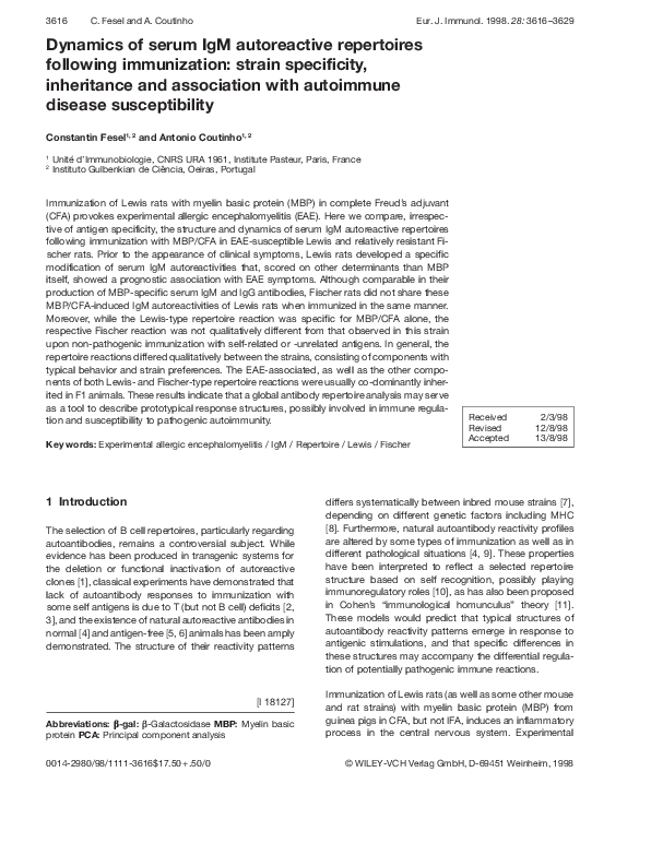(PDF) Dynamics of serum IgM autoreactive repertoires following ...