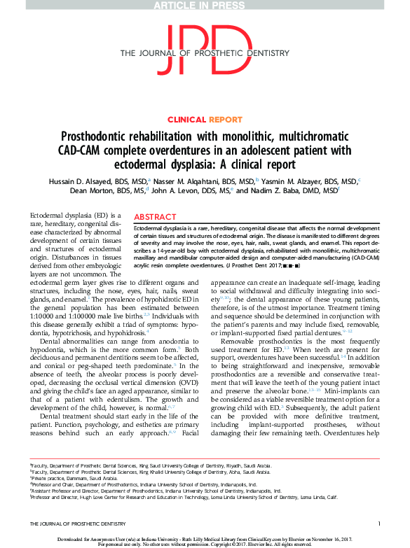 (PDF) Prosthodontic rehabilitation with monolithic, multichromatic CAD ...