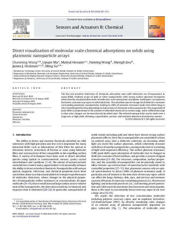 (PDF) Direct visualization of molecular scale chemical adsorptions on ...