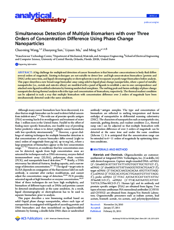 (PDF) Simultaneous Detection of Multiple Biomarkers with over Three Orders of Concentration ...
