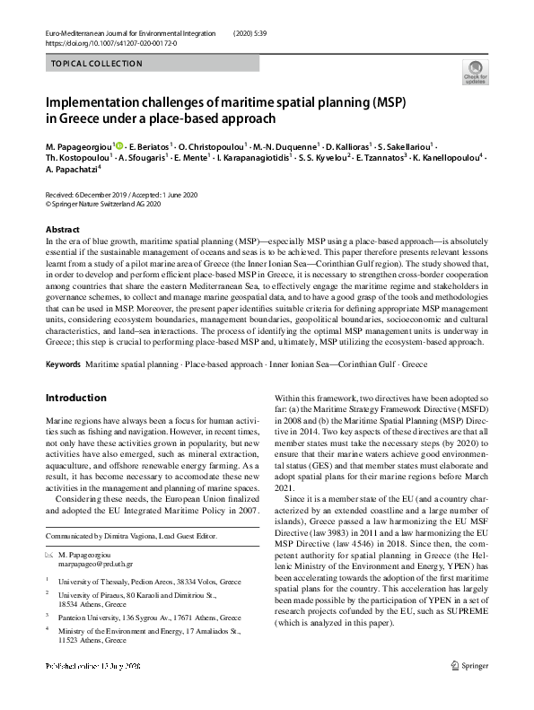 (PDF) Implementation challenges of maritime spatial planning (MSP) in ...