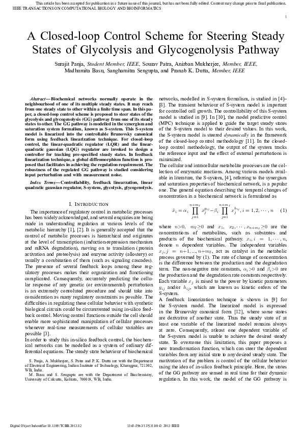 (PDF) A Closed-Loop Control Scheme for Steering Steady States of ...