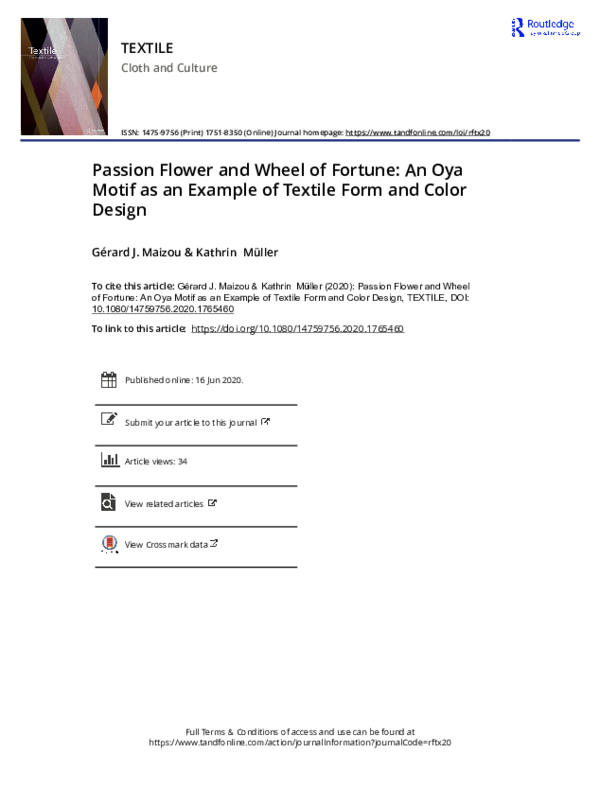 (PDF) Passion Flower and Wheel of Fortune: An Oya Motif as an Example ...