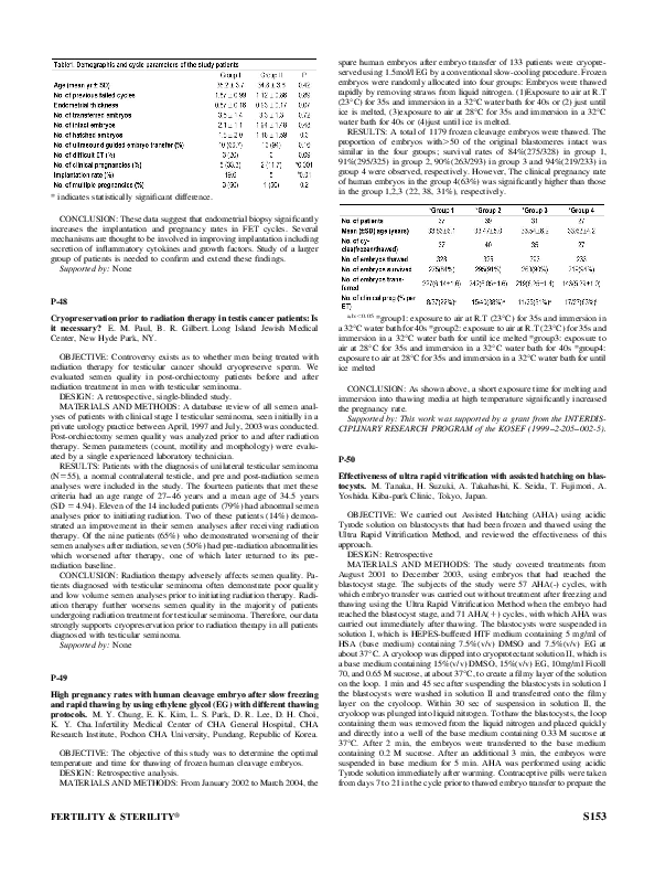 (PDF) High pregnancy rates with human cleavage embryo after slow ...