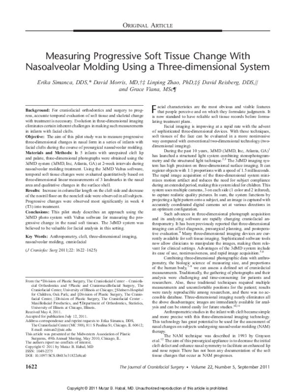 (PDF) Measuring Progressive Soft Tissue Change With Nasoalveolar ...
