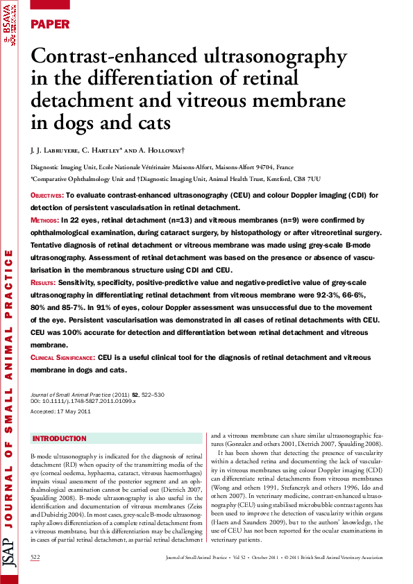 (PDF) Contrast-enhanced ultrasonography in the differentiation of ...