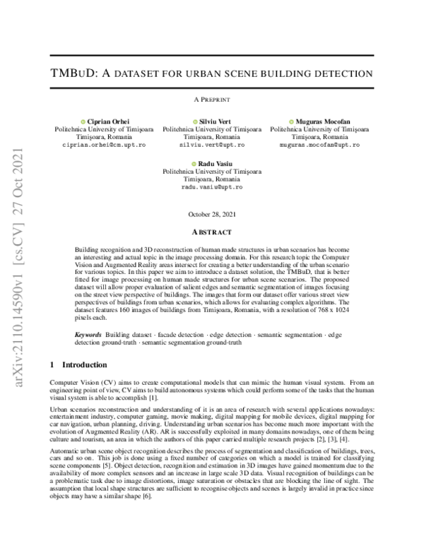 Pdf Tmbud A Dataset For Urban Scene Building Detection
