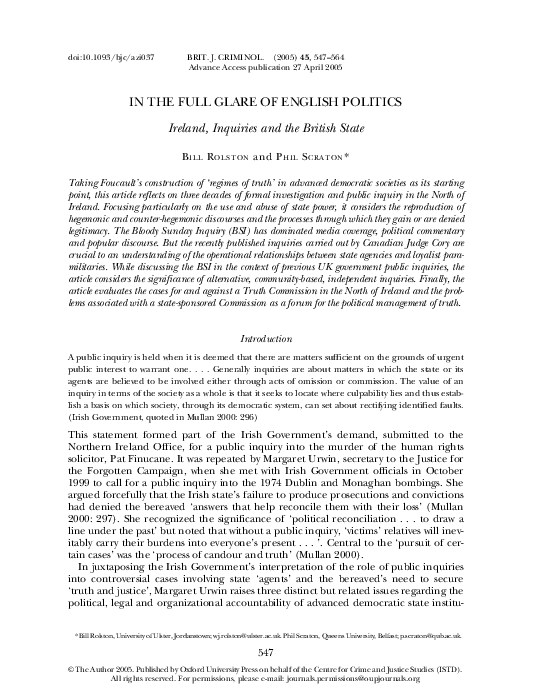 (PDF) In the Full Glare of English Politics