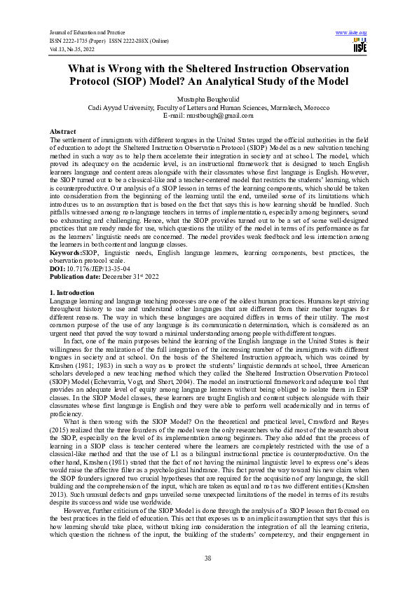 (PDF) What is Wrong with the Sheltered Instruction Observation Protocol ...