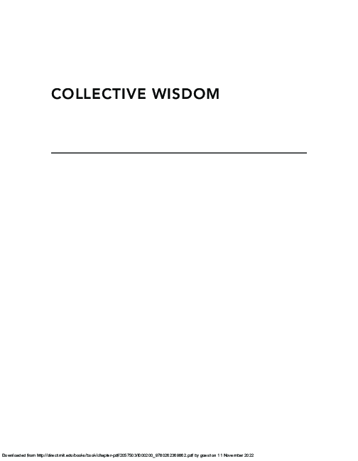 (PDF) Collective Wisdom
