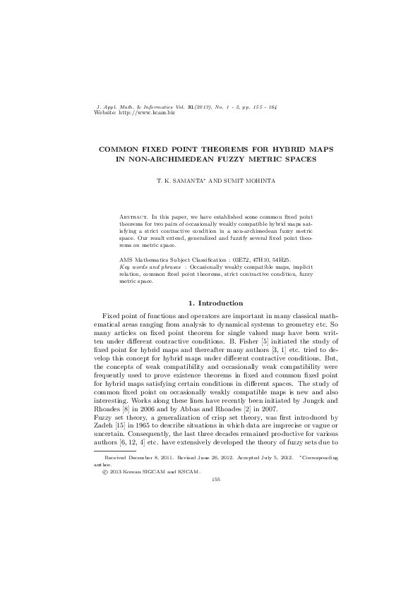 (PDF) Common Fixed Point Theorems for Hybrid Maps in Non-Archimedean ...