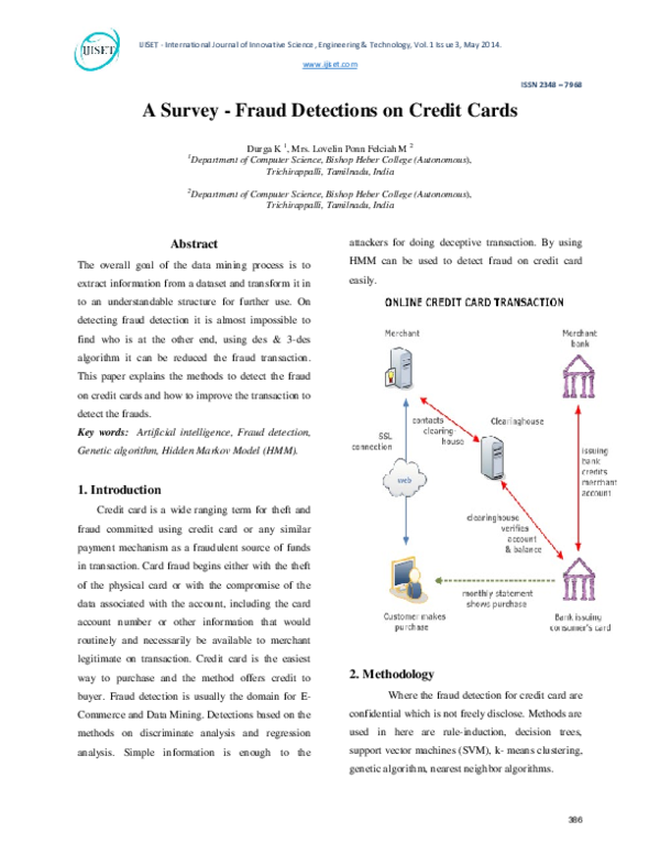 (PDF) A Survey - Fraud Detections on Credit Cards