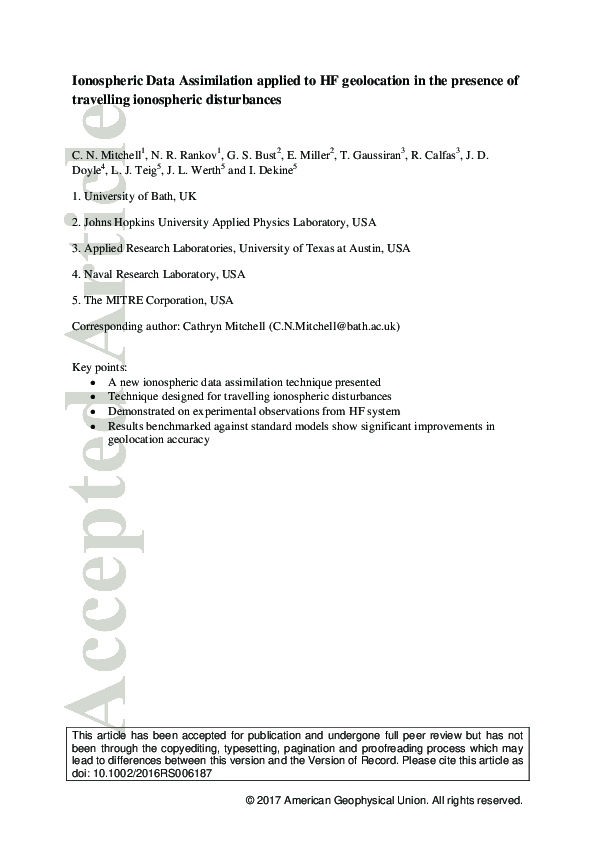 (PDF) Ionospheric data assimilation applied to HF geolocation in the ...