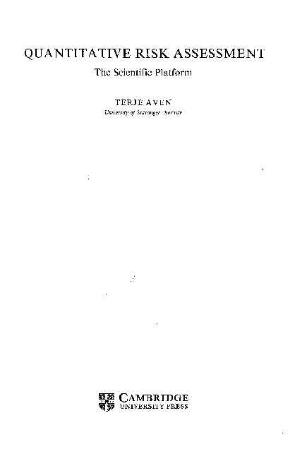 (PDF) Quantitative Risk Assessment