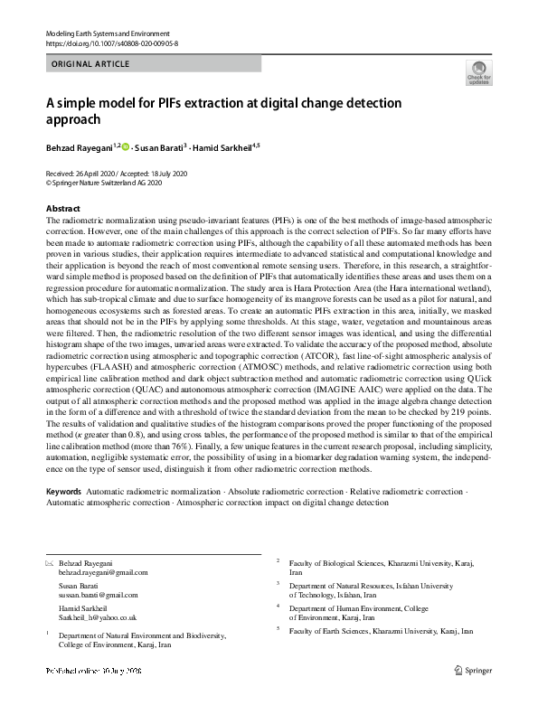 (PDF) A simple model for PIFs extraction at digital change detection approach