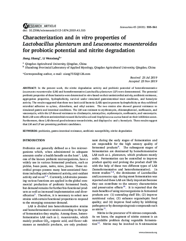 (PDF) Improved Sauerkraut Production with Probiotic Strain ...