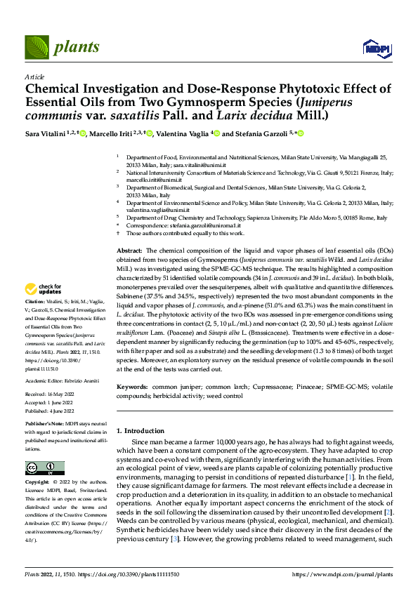 (PDF) Chemical Investigation and Dose-Response Phytotoxic Effect of ...