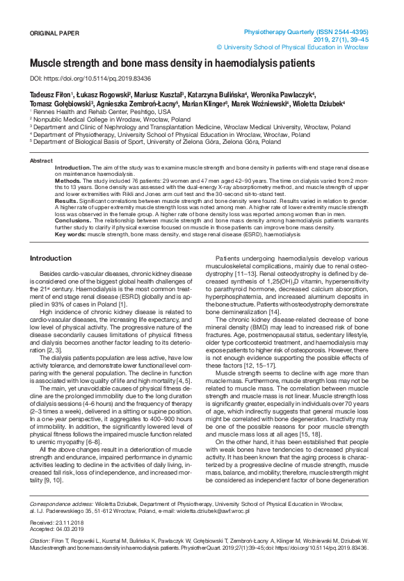 (PDF) Muscle strength and bone mass density in haemodialysis patients